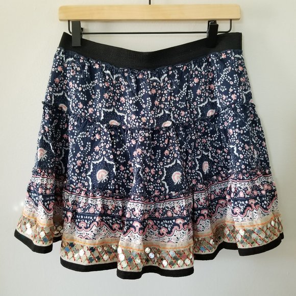 Free People | Skirts | Free People Lined Boho Bohemian Floral Gypsy ...